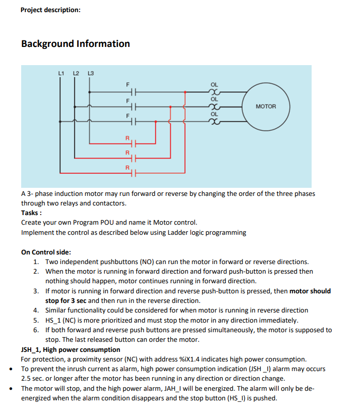Solved Creat control circuit wiring and motor wiring or in | Chegg.com