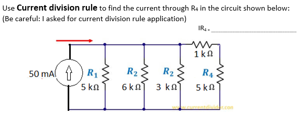Solved Use Current division rule to find the current through | Chegg.com