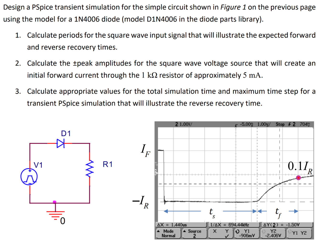 Design a PSpice transient simulation for the simple | Chegg.com