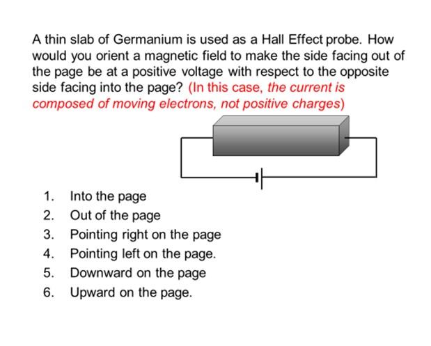 Solved A thin slab of Germanium is used as a Hall Effect | Chegg.com