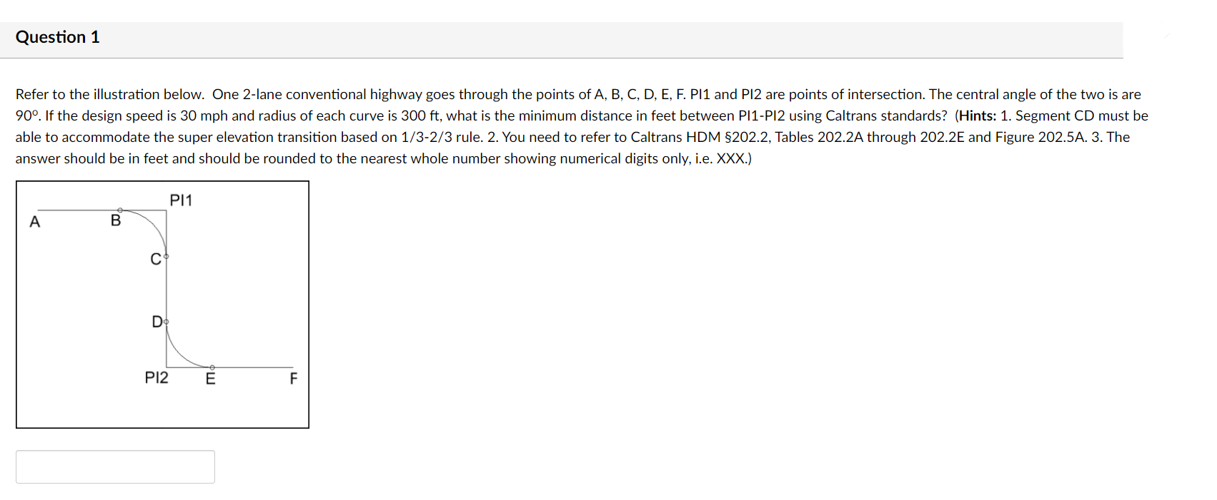 Solved Refer to the illustration below. One 2-lane | Chegg.com