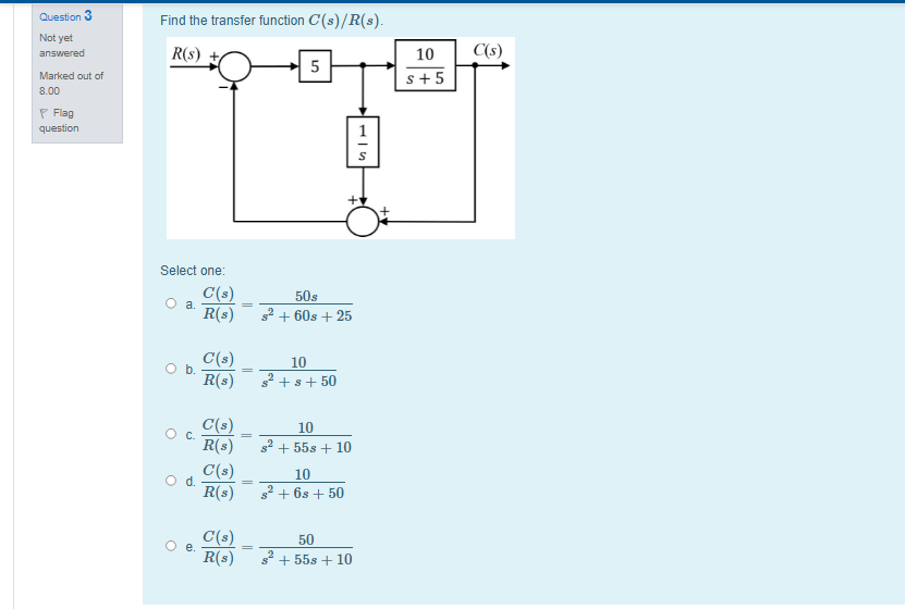 Solved Question 3 Find the transfer function C(s)/R(3). Not | Chegg.com
