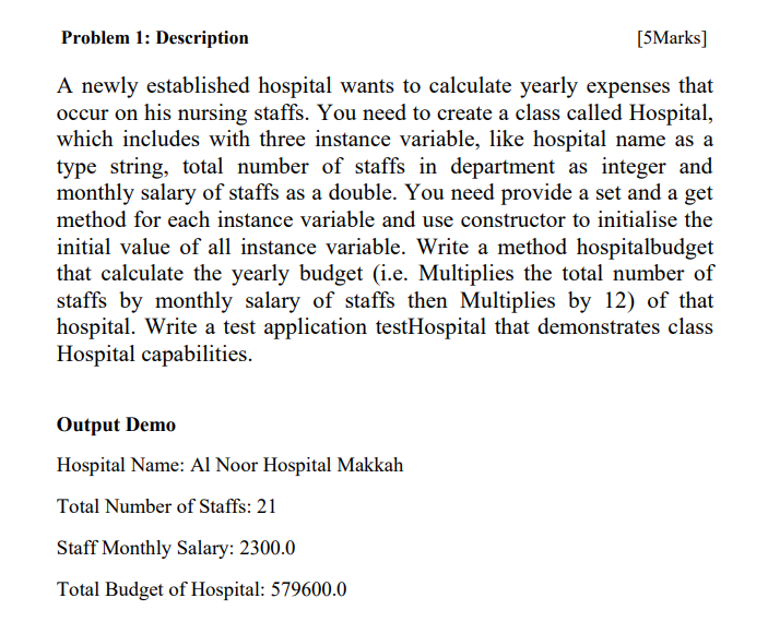 Solved Problem 1: Description [5Marks) A newly established | Chegg.com