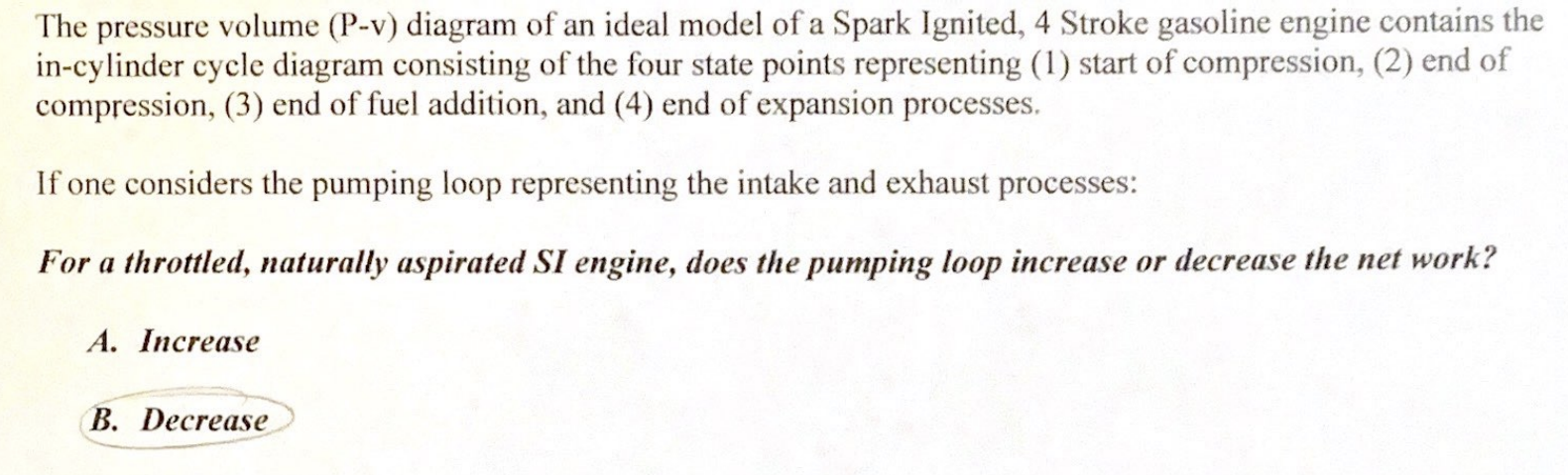 Solved The pressure volume (P-v) diagram of an ideal model | Chegg.com