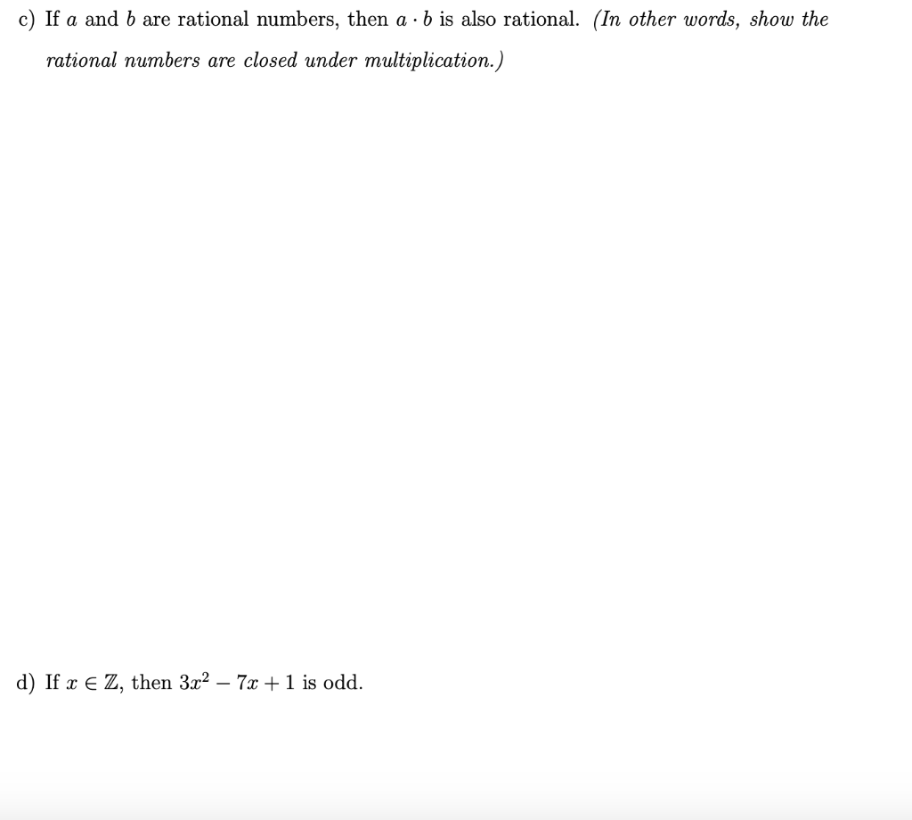 Solved Use the method of direct proof to prove the | Chegg.com
