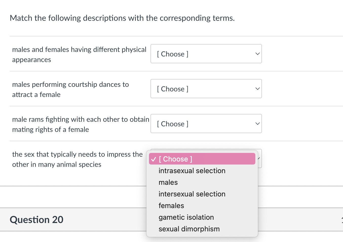Solved Match the following descriptions with the | Chegg.com