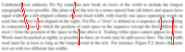 In typesetting, a “river” is a string of spaces | Chegg.com