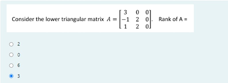 Solved Consider the lower triangular matrix A=[300-120120]. | Chegg.com