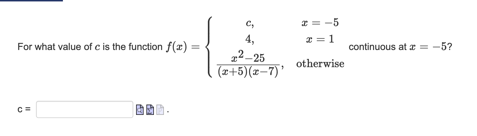 Solved For what value of c ﻿is the function | Chegg.com