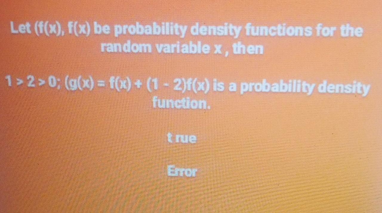 Solved Let (f(x), f(x) be probability density functions for | Chegg.com