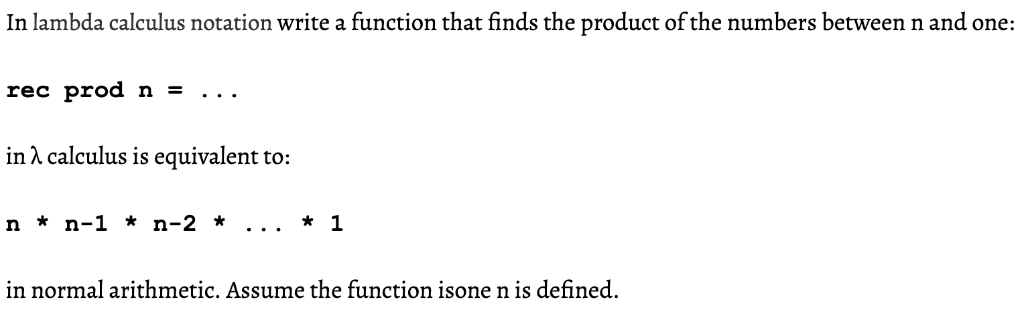 Solved In lambda calculus notation write a function that | Chegg.com