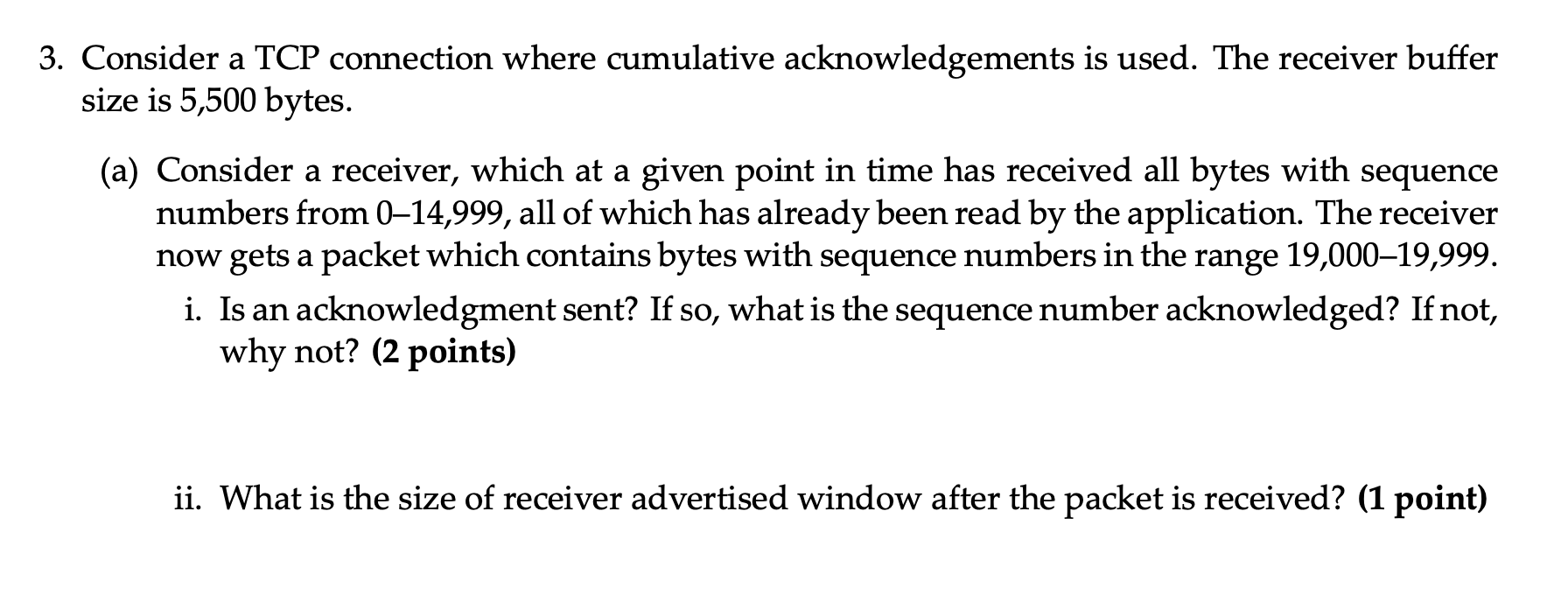 Solved Consider a TCP connection where cumulative | Chegg.com