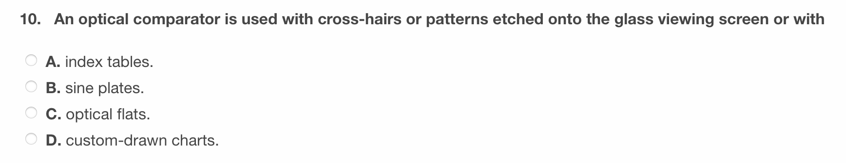 Solved An optical comparator is used with cross-hairs or | Chegg.com