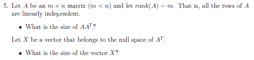 Solved 5. Let A be an m×n matrix (m | Chegg.com