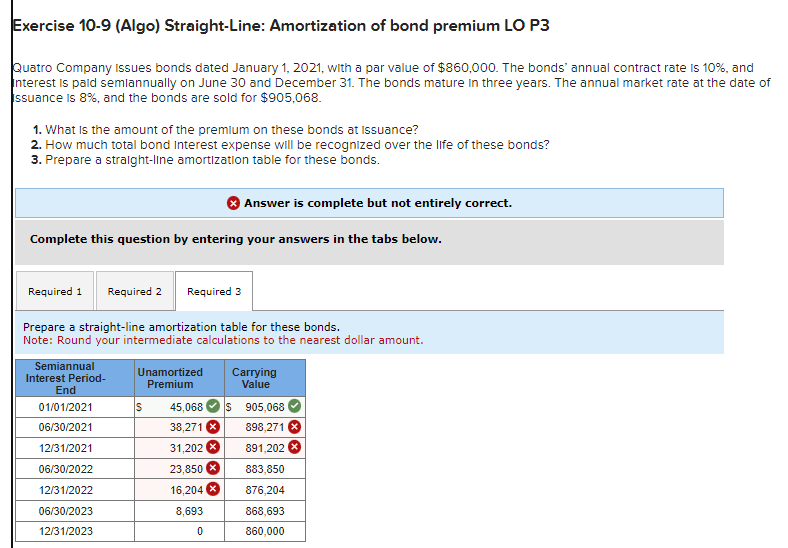 Solved Exercise 10-9 (Algo) Straight-Line: Amortization of | Chegg.com