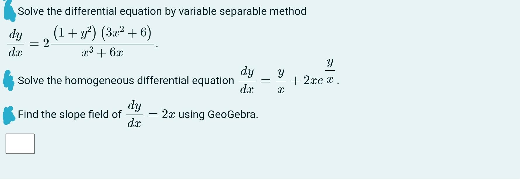 Solved dy Solve the differential equation by variable | Chegg.com