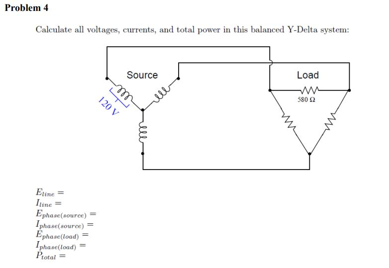 Solved Problem 4 Calculate all voltages, currents, and total | Chegg.com