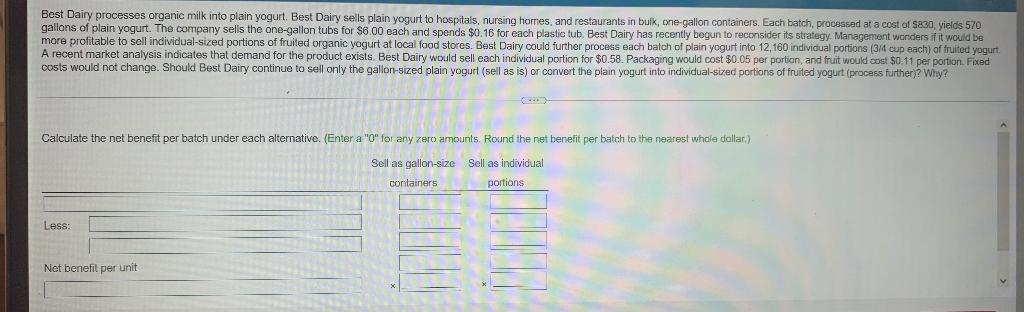 Solved Best Dairy processes organic milk into plain yogurt. | Chegg.com