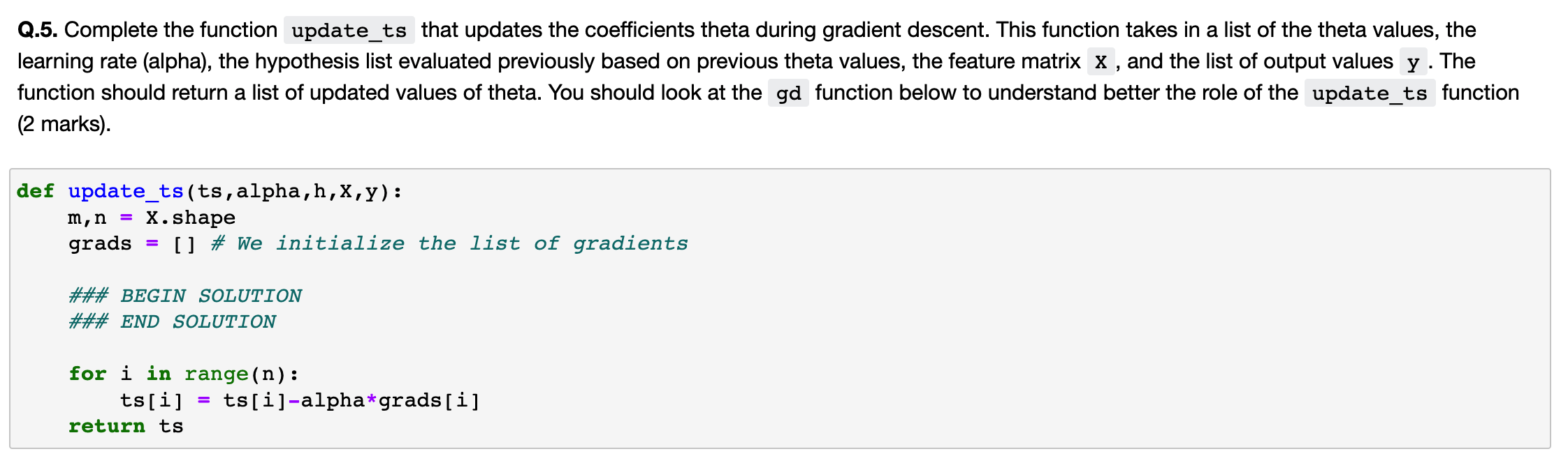 5. Multivariate linear regression Let's now modify | Chegg.com
