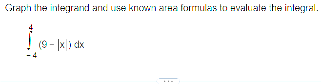 Solved Graph the integrand and use known area formulas to | Chegg.com
