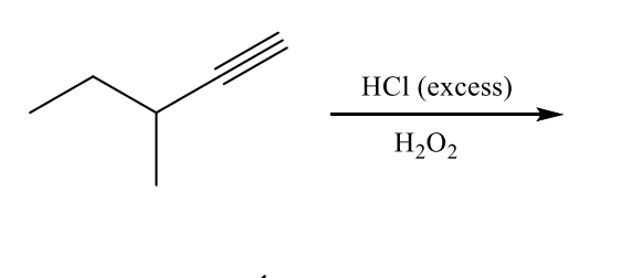 Solved Terminal alkyne + excess HCl and H2O2 | Chegg.com
