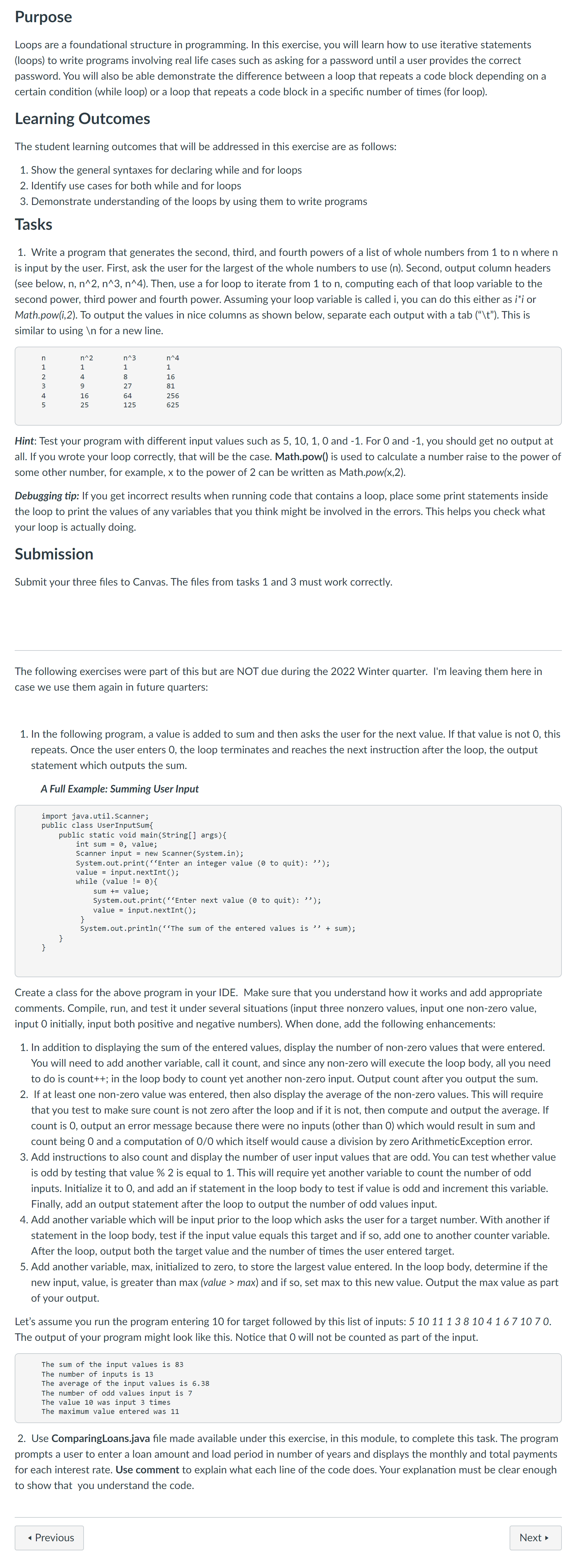 Solved Purpose Loops are a foundational structure in | Chegg.com