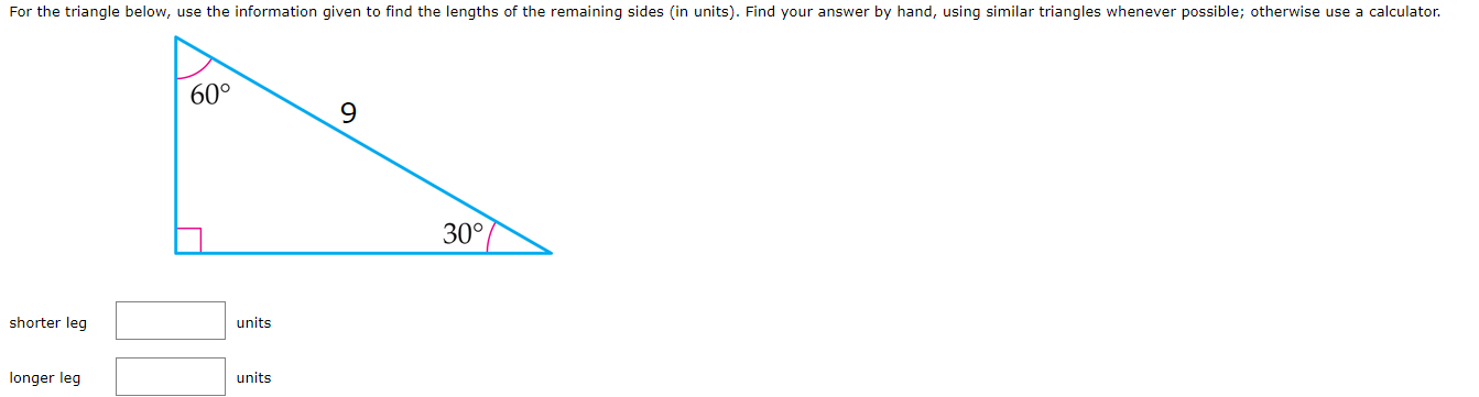 Solved shorter leg units longer leg units | Chegg.com
