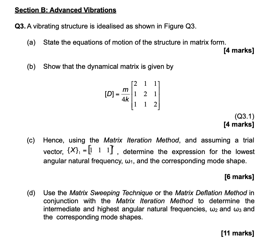Solved Section B: Advanced Vibrations Q3. A vibrating | Chegg.com
