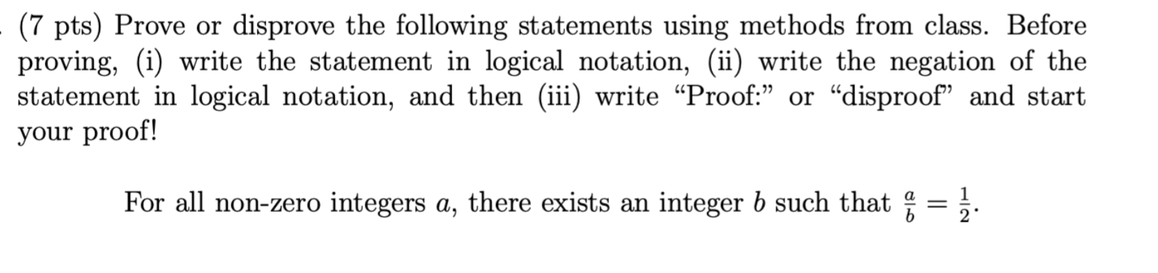 Solved Prove or disprove the following statements using | Chegg.com