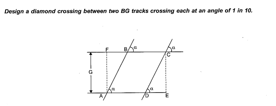 Solved Design a diamond crossing between two BG tracks | Chegg.com