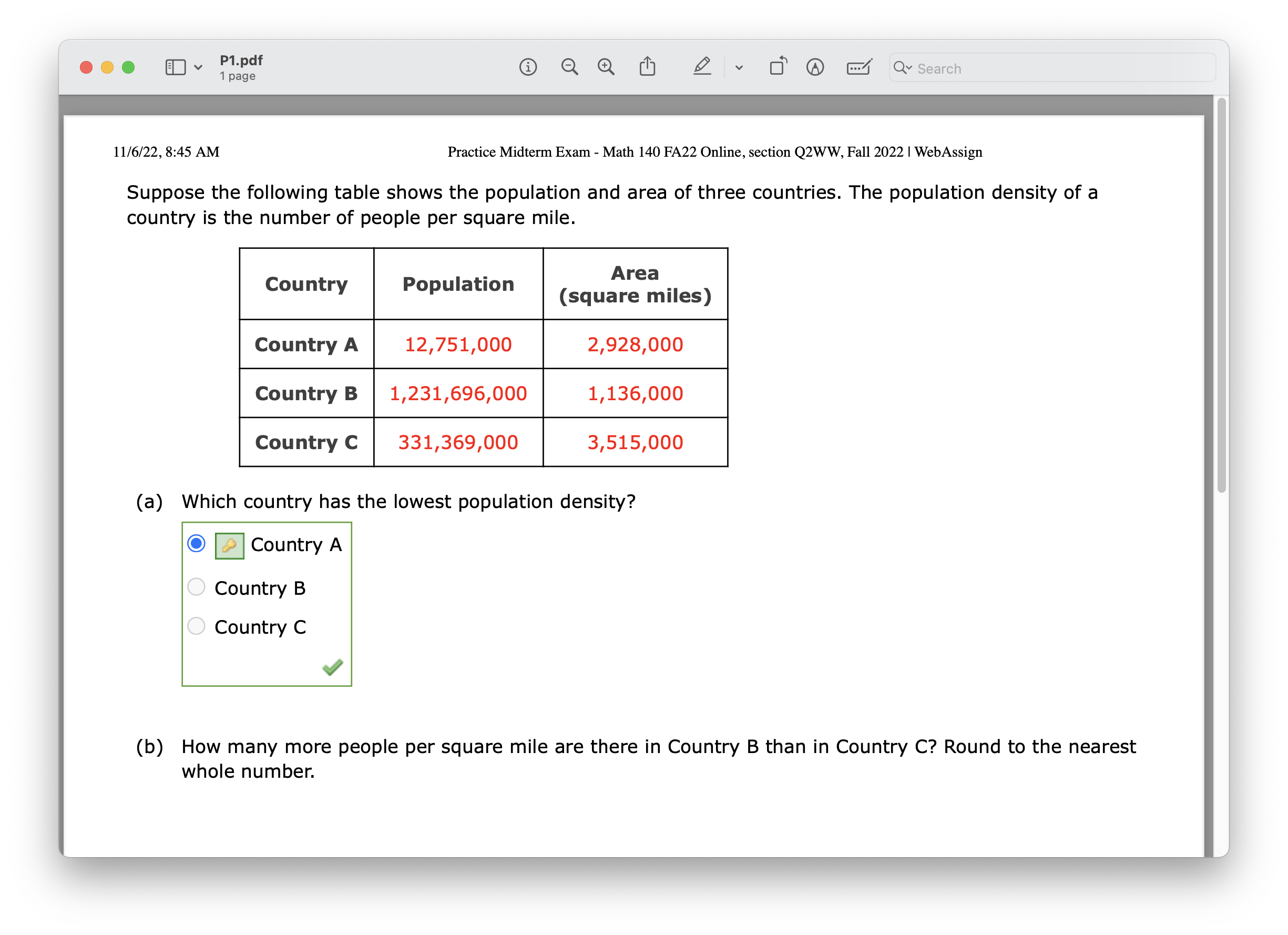 Solved 11/6/22,8:45AM Practice Midterm Exam - Math 140 FA22 | Chegg.com
