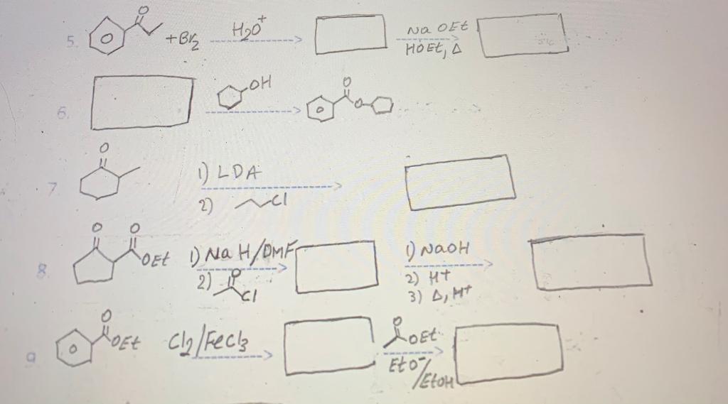 Solved Hot Na oEt +Br HOET, A JOH 1) LDA 2 cl "Oct 1) Na | Chegg.com