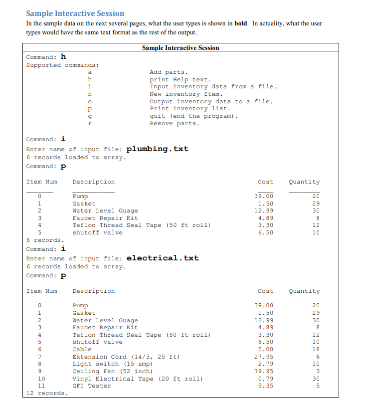 Solved Inventory Application Program This project involves | Chegg.com