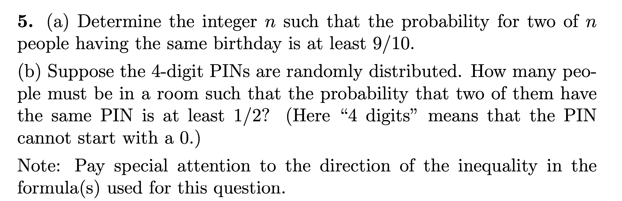 5. (a) Determine the integer n such that the | Chegg.com