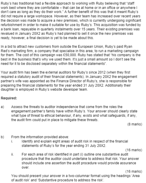 Ruby Ltd (Ruby's) Ruby's is a software company based | Chegg.com