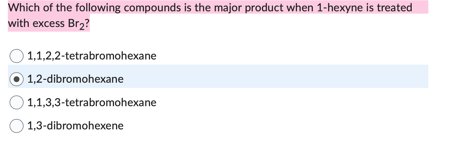 Solved Which of the following compounds is the major product | Chegg.com