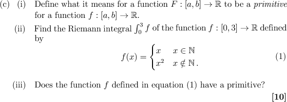 Solved 2) (i) Define what it means for a function F:[a,b]→R | Chegg.com