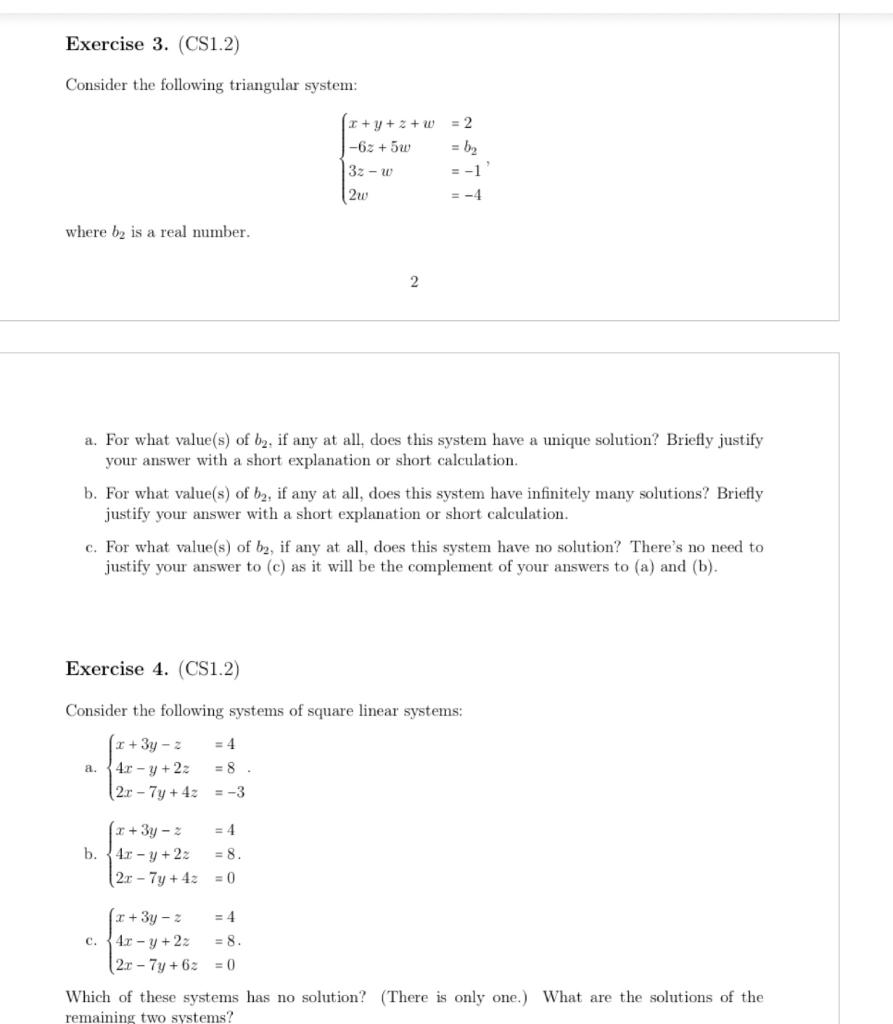Solved Consider the following triangular system: | Chegg.com