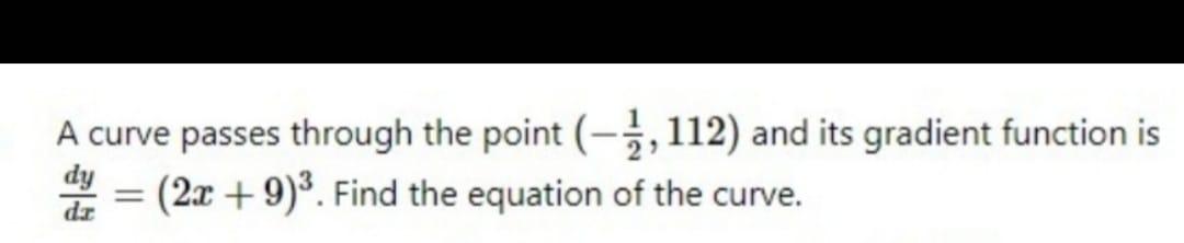 Solved A curve passes through the point (-1, 112) and its | Chegg.com