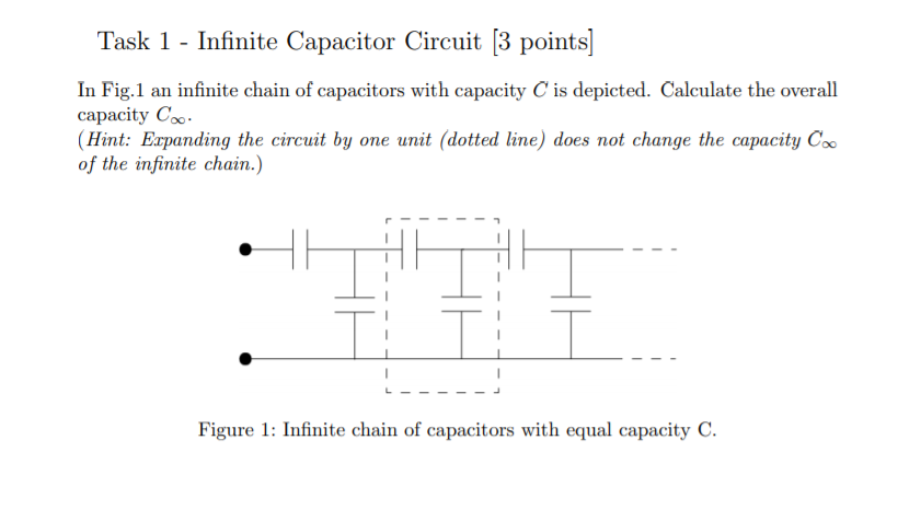 Solved Task 1 - Infinite Capacitor Circuit (3 points] In | Chegg.com