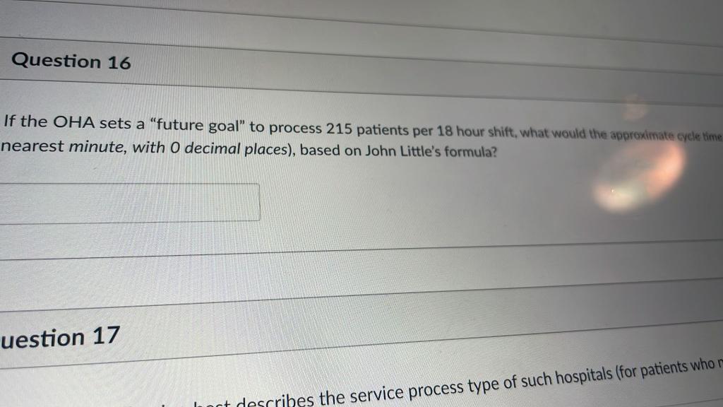 Solved Question 16 If the OHA sets a "future goal” to | Chegg.com
