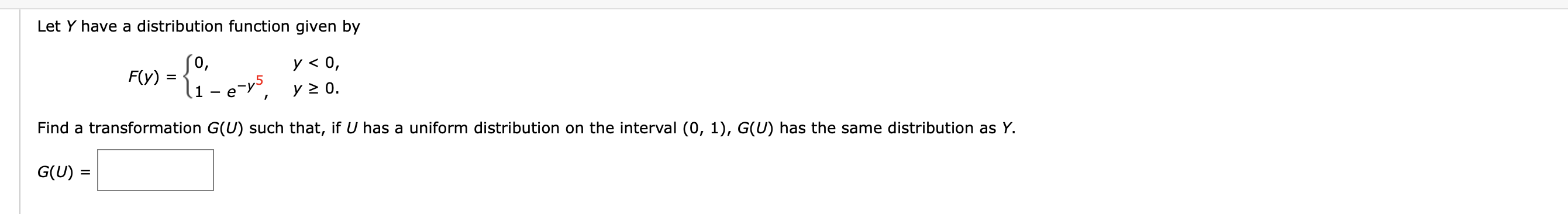 Solved Let Y have a distribution function given by | Chegg.com