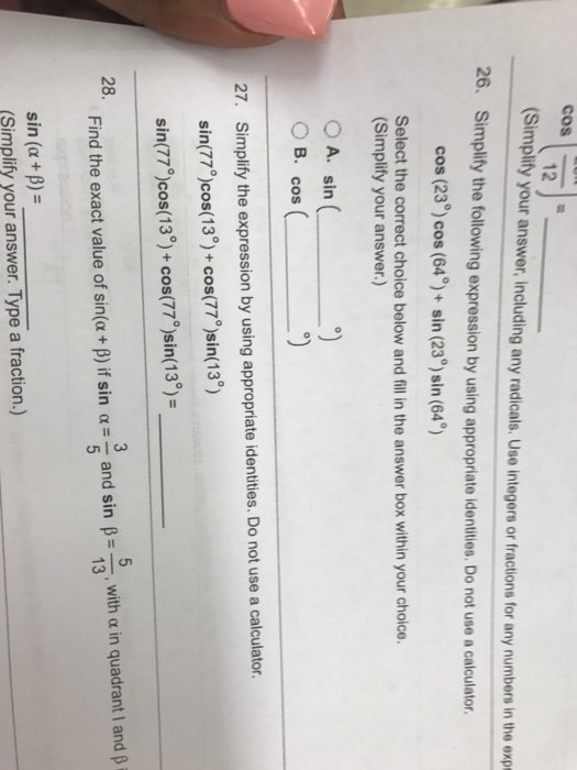 Solved Simplify the following expression by using | Chegg.com