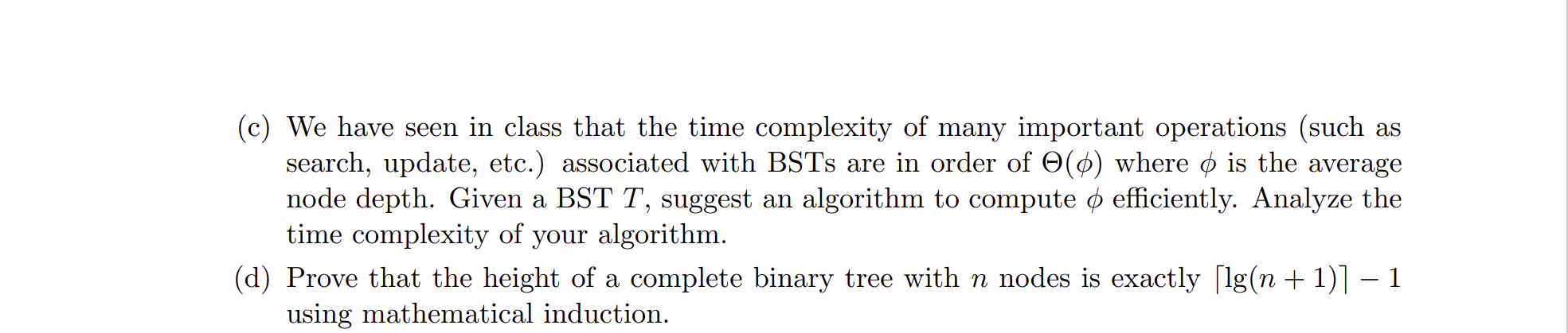 Solved 1. Algorithm analysis (20 marks). (a) Consider the | Chegg.com