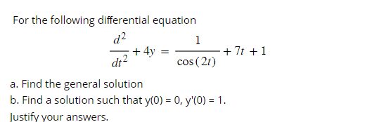Solved For the following differential | Chegg.com