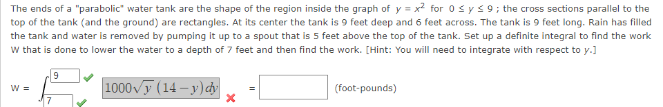 Solved The ends of a "parabolic" water tank are the shape of | Chegg.com