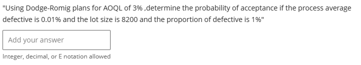 Solved "Using Dodge-Romig plans for AOQL of 3%, determine | Chegg.com