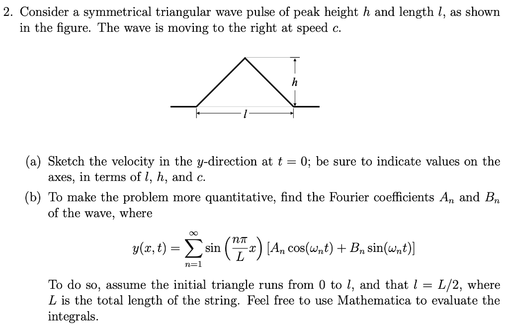 2. Consider a symmetrical triangular wave pulse of | Chegg.com