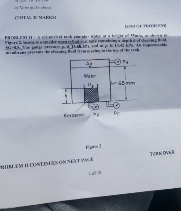 Solved e) None of the above IEND OF PROBLEMI II A | Chegg.com
