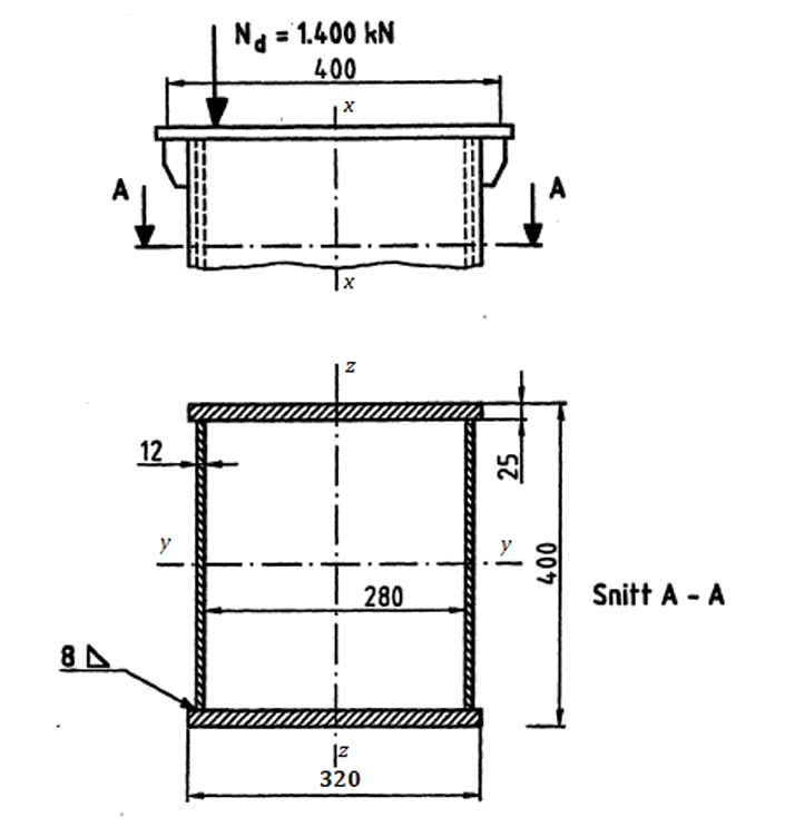 Solved A 12 ﻿m high vertical column has a welded box | Chegg.com